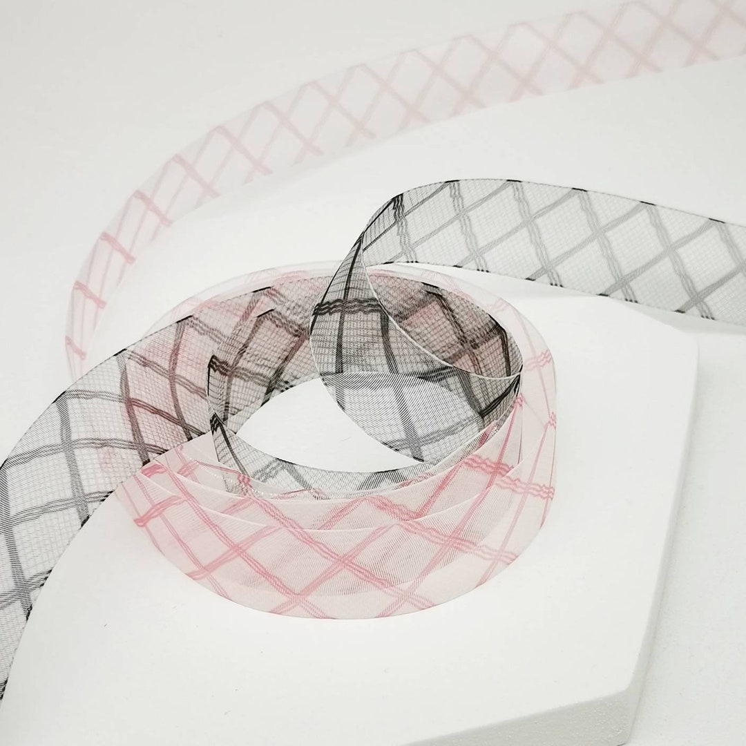 Red Check Ribbon Gaze oder Anthrazit Check Ribbon Gaze für ...