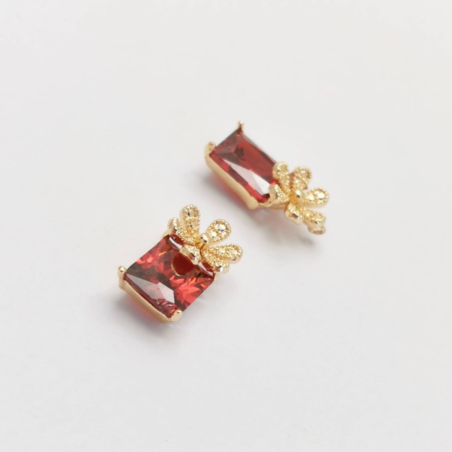 2 in 1 Ruby Rhinestone Charm Red Gemstone Pendant Charm in - Etsy UK