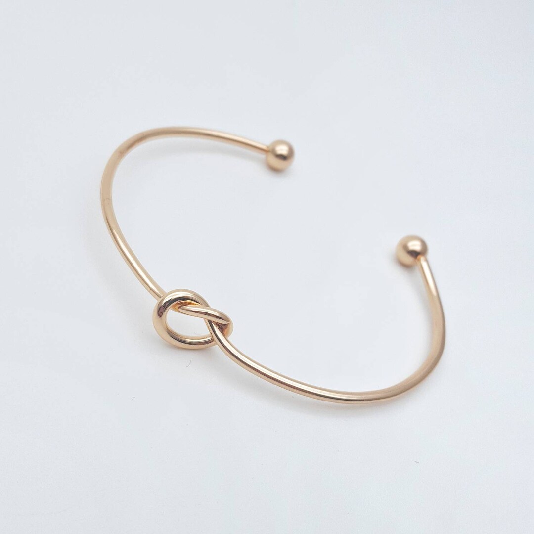 Gold Knot Bangle Shiny Gold Plated Blank Bangle for - Etsy