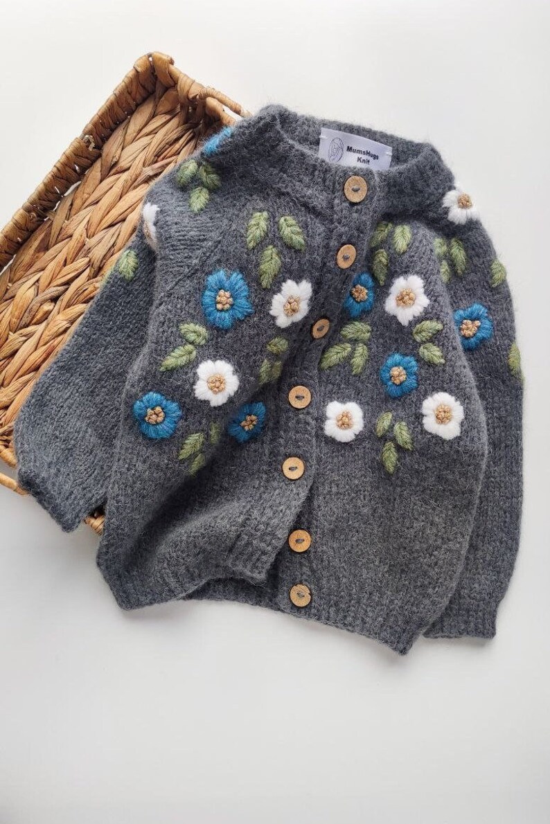 Personalized Cardigan With Embroidery Flowers for Baby Girl Custom ...