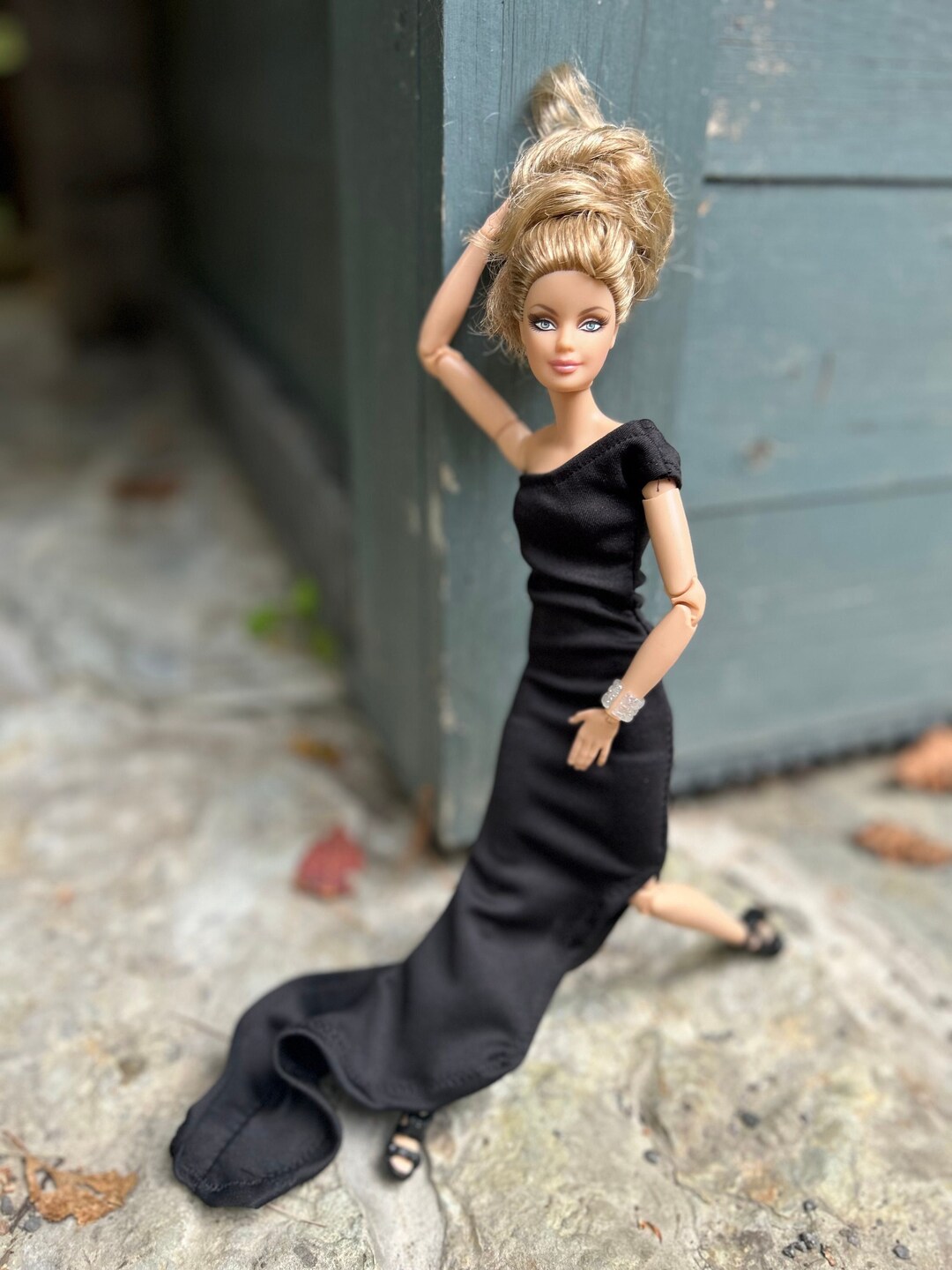 Black Dress Made for 1/6 Scale Doll With Chick Elastic Material ...