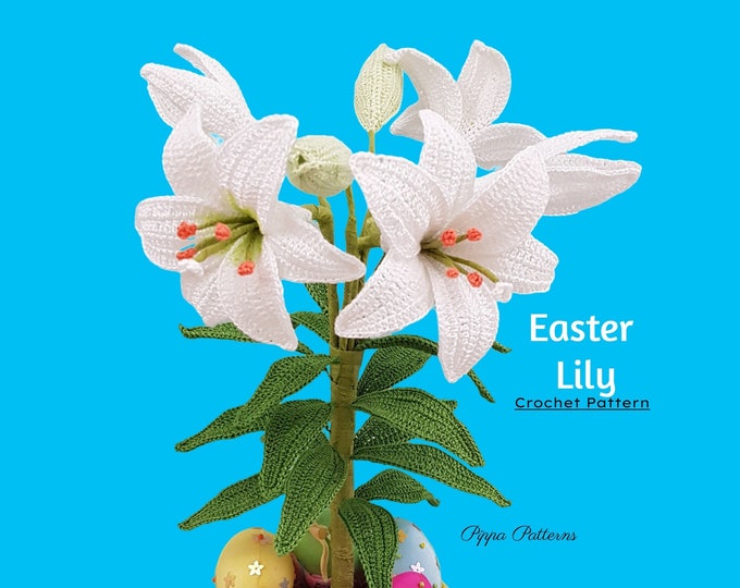 Crochet Easter Lily Pattern Photo Tutorial Crochet Flower - Etsy