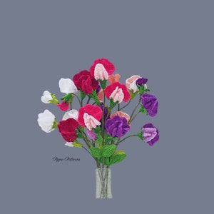 Crochet Sweet Pea Pattern Crochet Flower Pattern Photo Tutorial Crochet ...