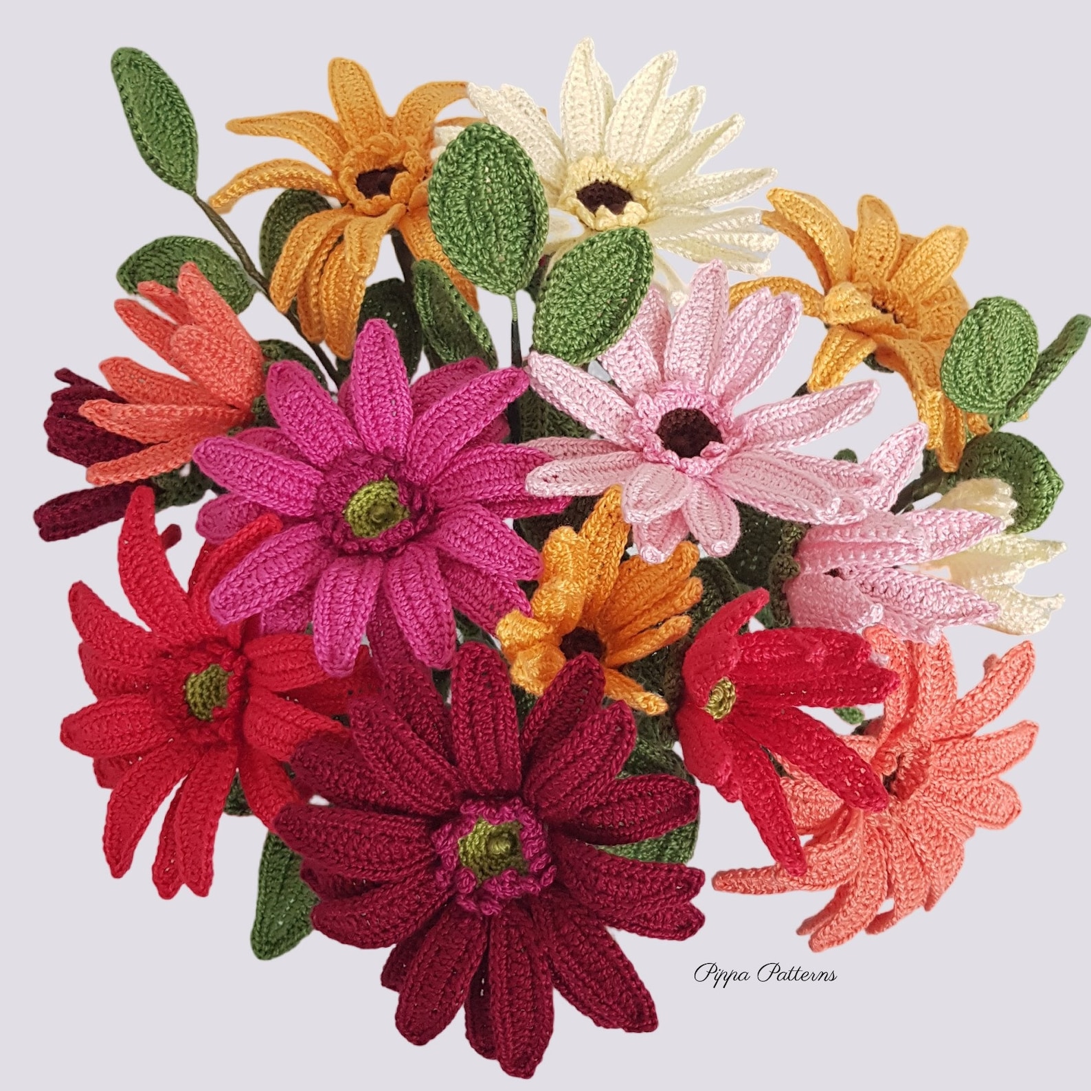 Crochet Gerbera Flower Pattern Photo Tutorial Plant Decoration - Etsy