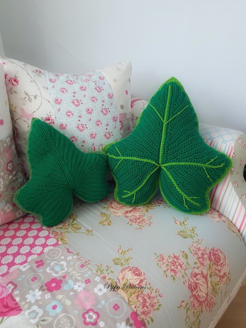 Crochet Ivy Leaf Cushion Pattern Ivy Pillow Photo Tutorial - Etsy