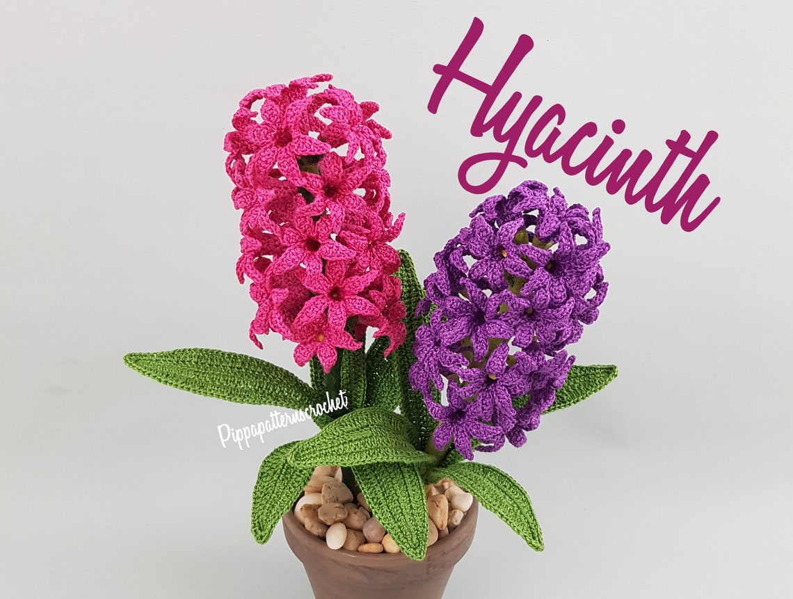 Crochet Hyacinth Flower Pattern Photo Tutorial for Decor | Etsy UK