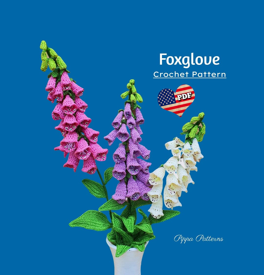 Crochet Foxglove Pattern - Crochet Flower Pattern - Photo Tutorial ...
