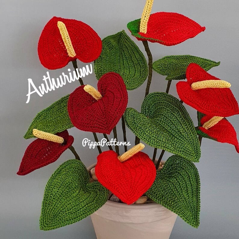 Crochet Anthurium Pattern Crochet Flower Pattern Photo | Etsy