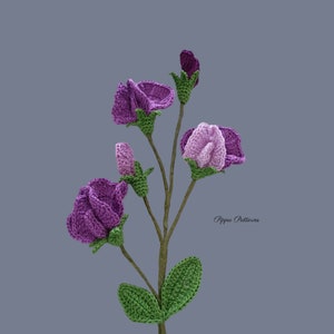 Crochet Sweet Pea Pattern - Crochet Flower Pattern - Photo Tutorial ...