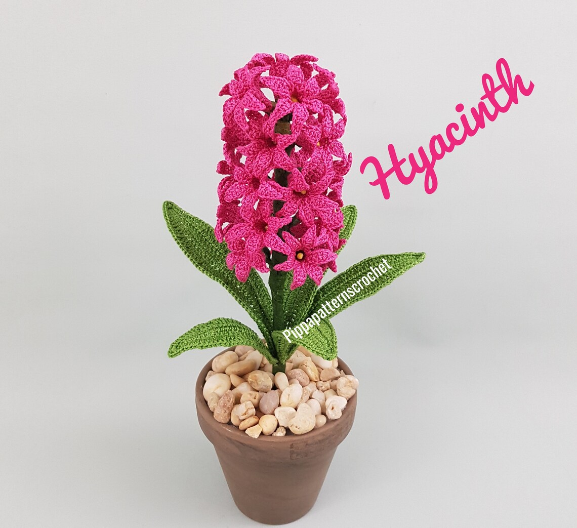 Crochet Hyacinth Flower Pattern Photo Tutorial for Decor | Etsy UK