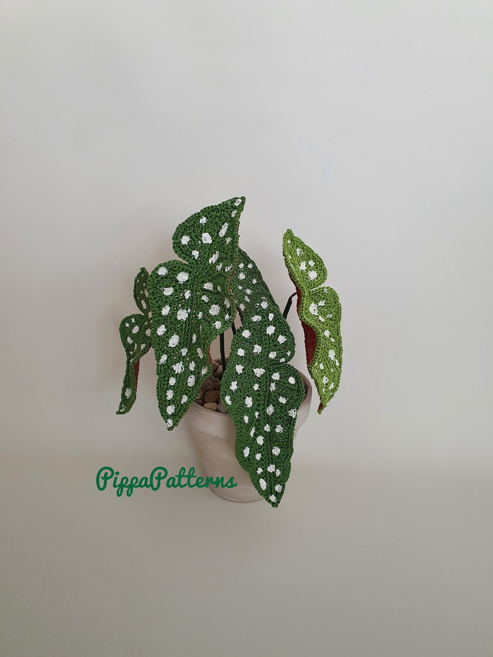 Crochet Polka Dot Begonia Plant Pattern: Photo Tutorial (PDF Pattern ...