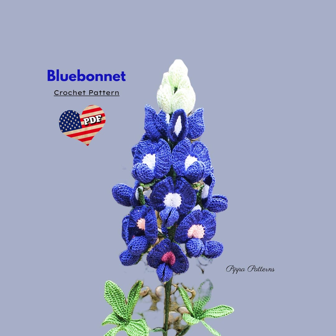 Crochet Bluebonnet Flower Pattern: Photo Tutorial (PDF Pattern) - Etsy