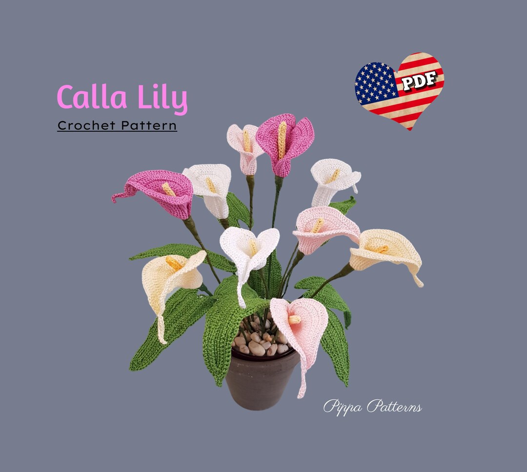 Crochet Calla Lily Pattern Photo Tutorial- Crochet Calla Lily Wedding ...
