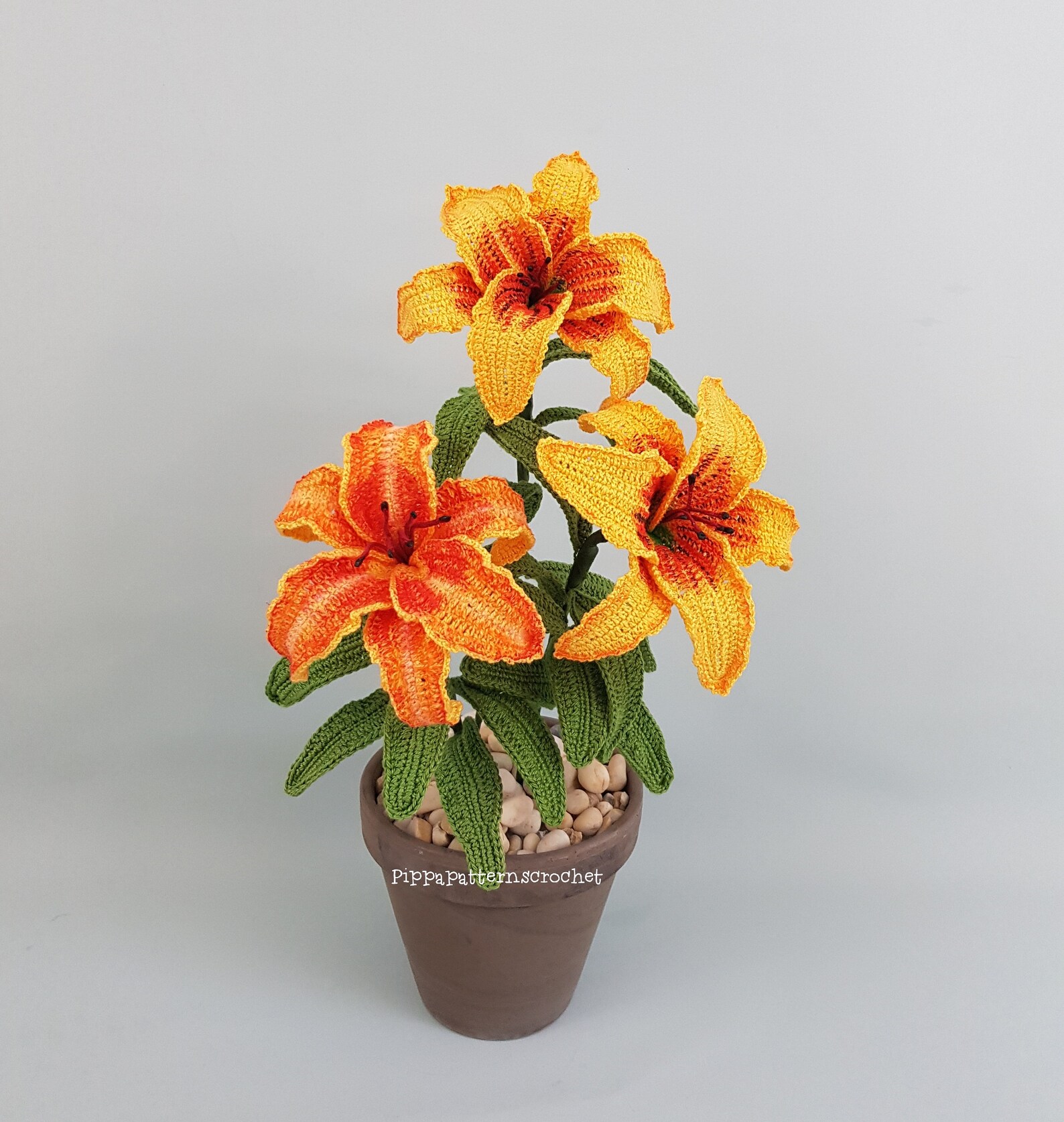 Crochet Tiger Day Lily Flower Pattern photo tutorial Crochet | Etsy