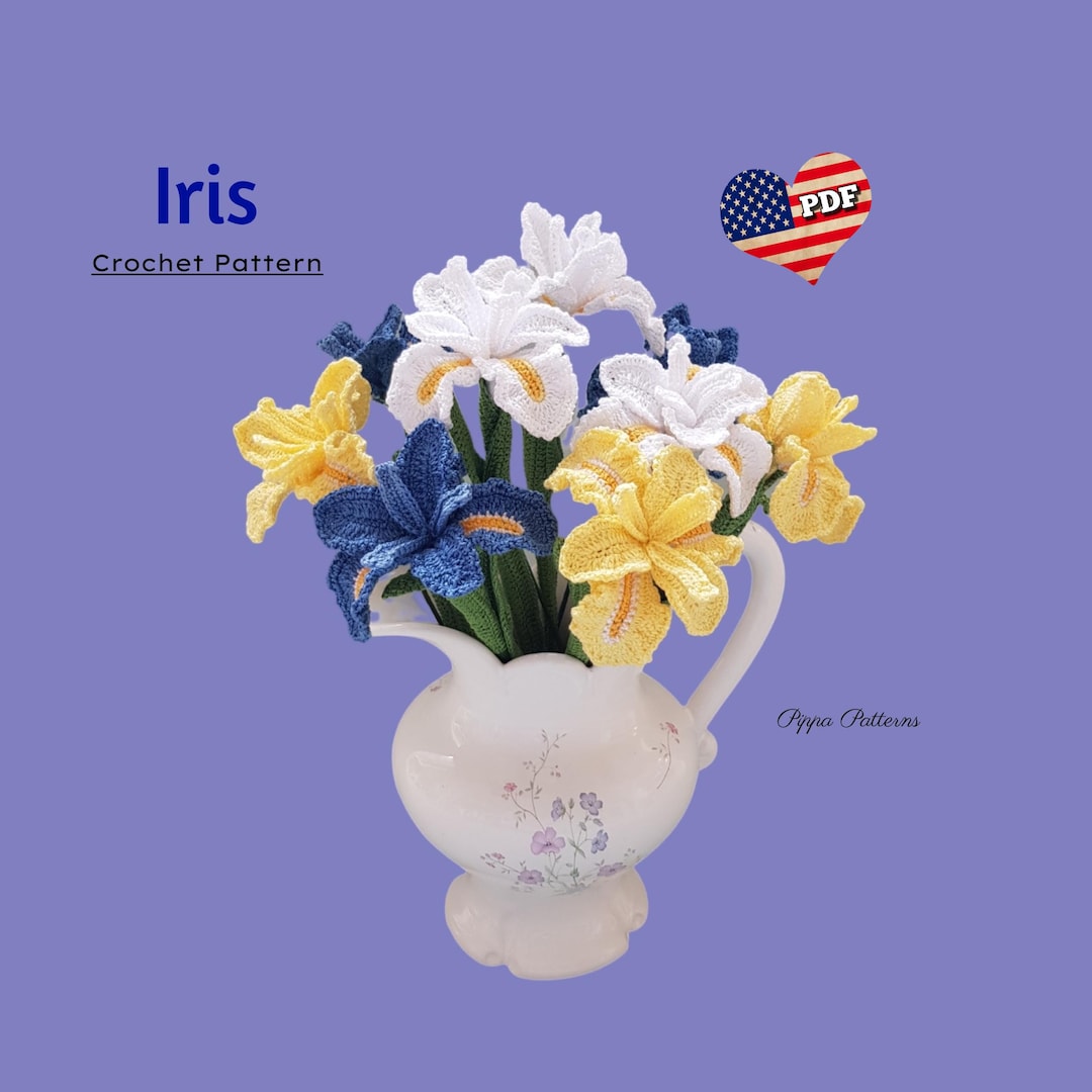 Crochet Iris Flower Pattern: Photo Tutorial (PDF Pattern) - Etsy