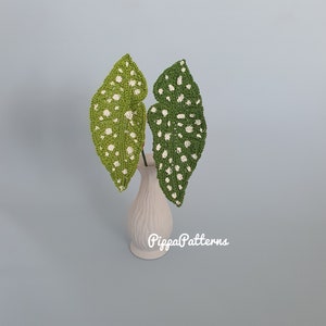 Crochet Polka Dot Begonia - Plant Pattern Photo Tutorial - Crochet ...