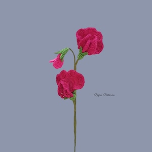 Crochet Sweet Pea Pattern - Crochet Flower Pattern - Photo Tutorial ...