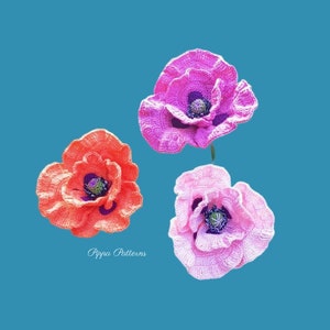 Papaver Giant Poppy Pattern Photo Tutorial - Crochet Flower Pattern ...