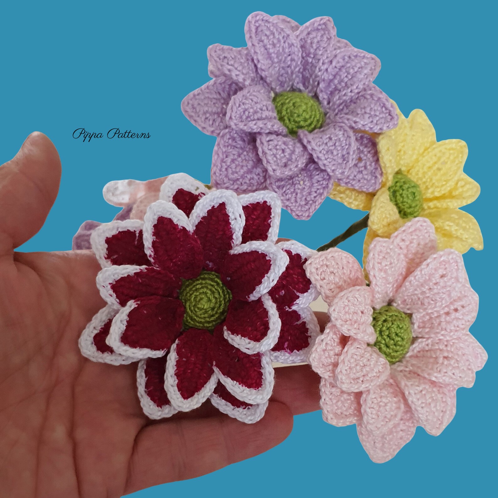 Crochet Pom Pom Daisy Pattern Photo Tutorial Crochet Flower - Etsy
