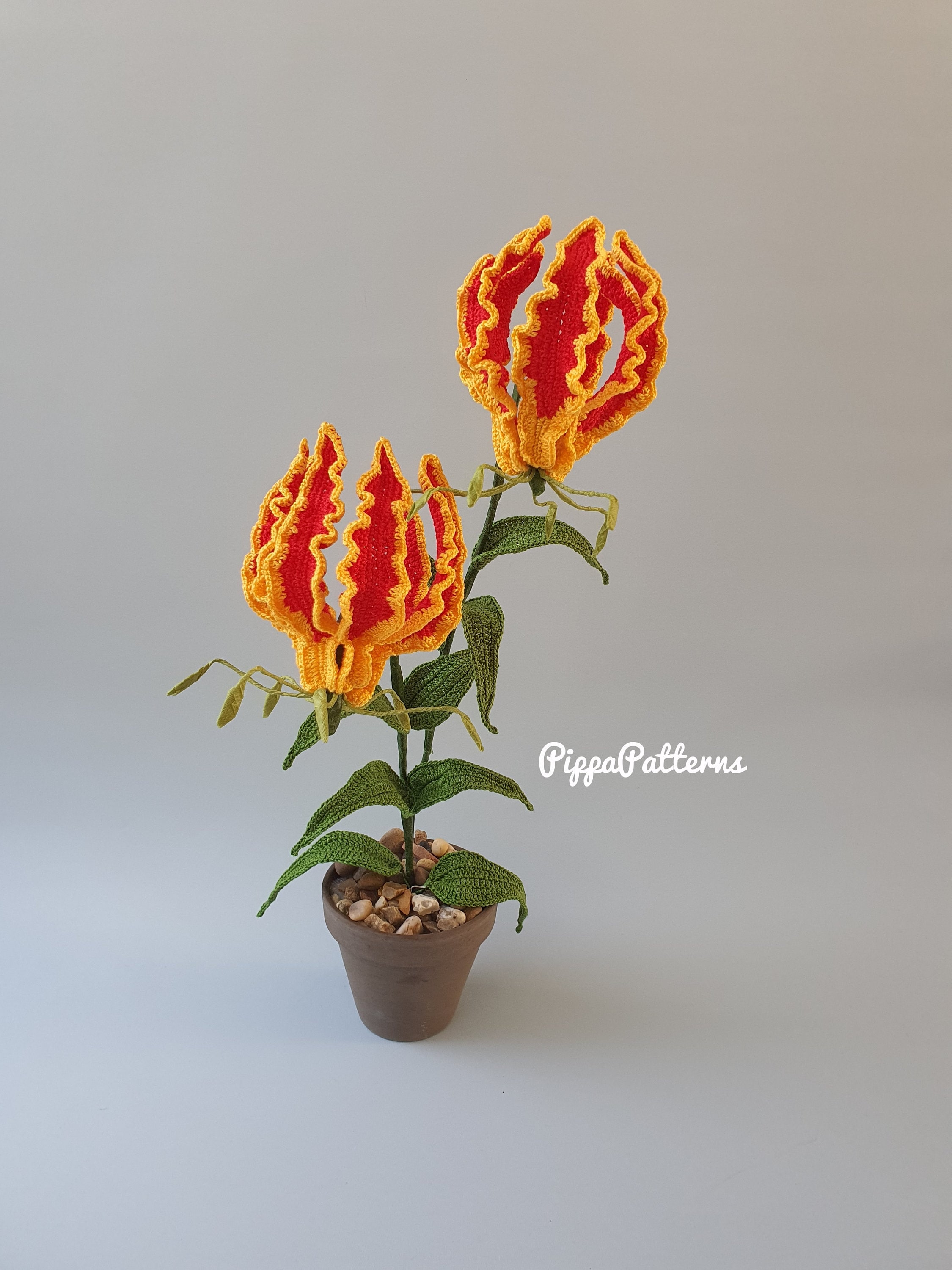 Crochet Flame Lily Pattern Gloriosa Lily Crochet Flower | Etsy