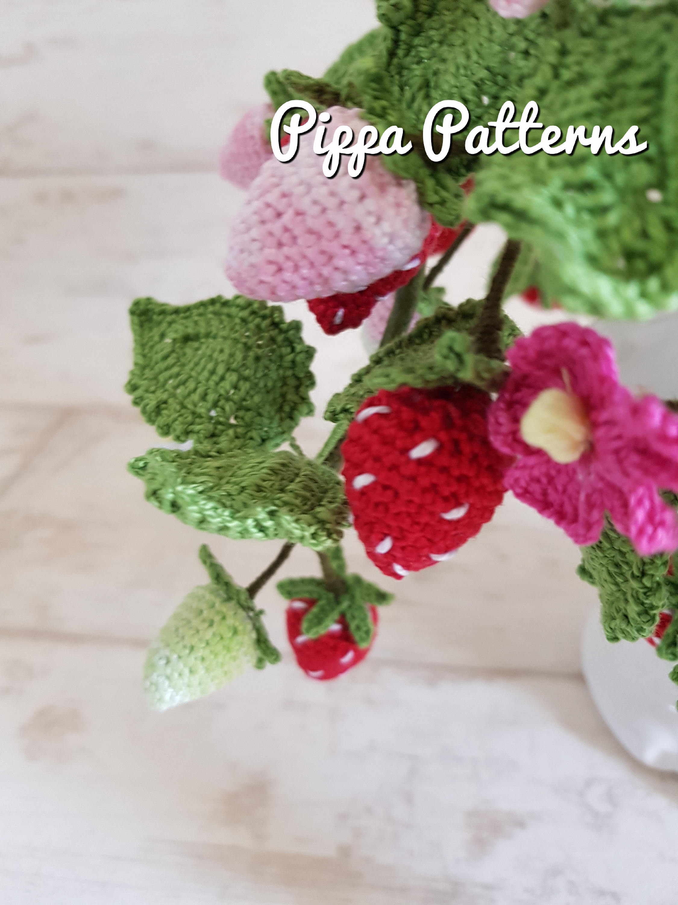 Crochet Strawberry Plant Flower Pattern Photo Tutorial Garden | Etsy UK