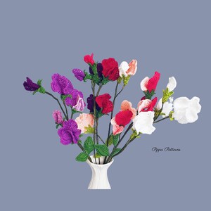 Crochet Sweet Pea Pattern Crochet Flower Pattern Photo Tutorial Crochet ...