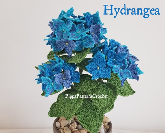Crochet Hydrangea Flower Pattern photo tutorial crochet | Etsy