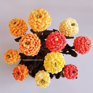 Crochet Marigold Flower Pattern Photo Tutorial Crochet | Etsy UK