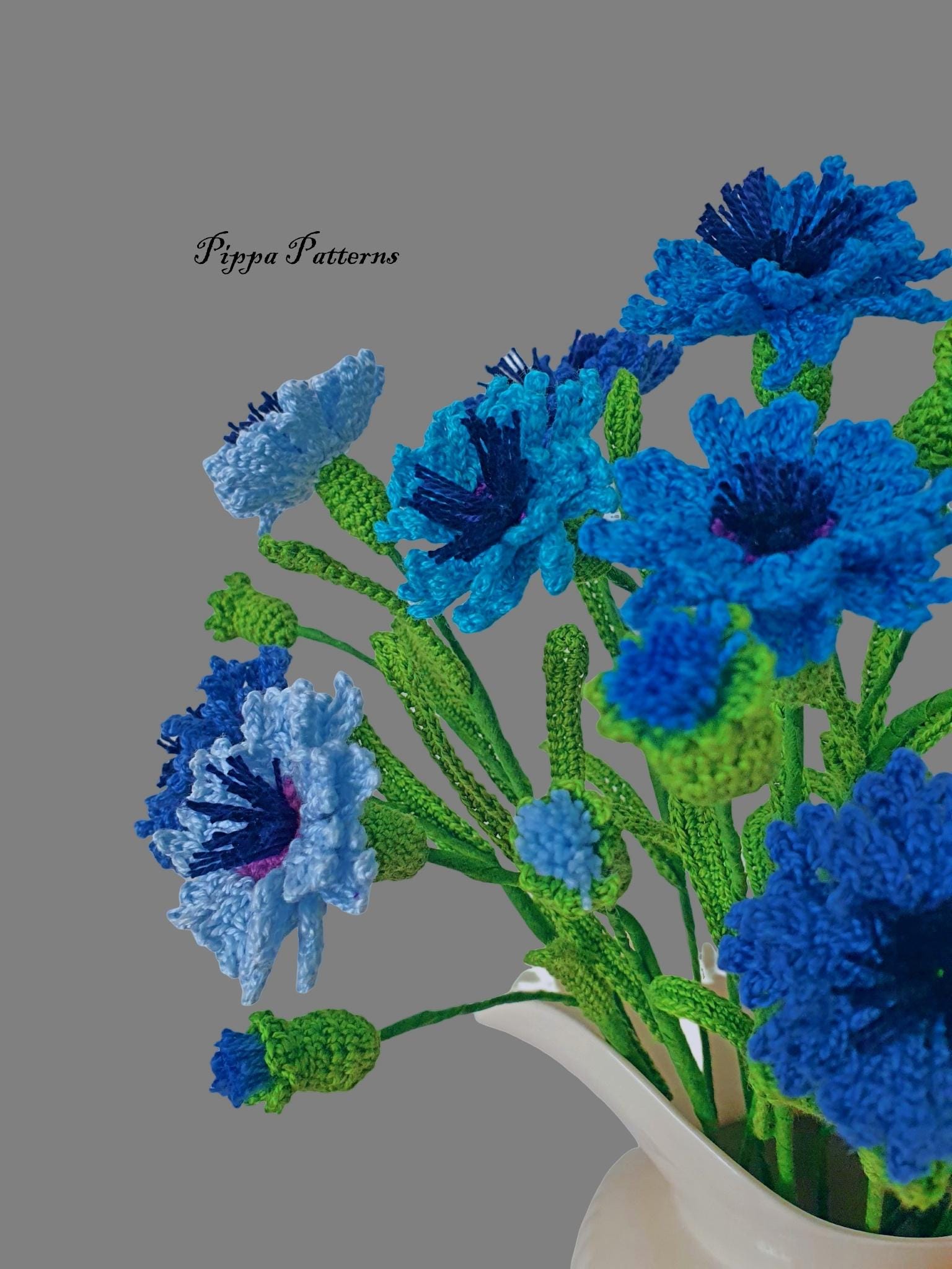 Crochet Cornflower Pattern: Photo Tutorial (PDF Download) - Etsy