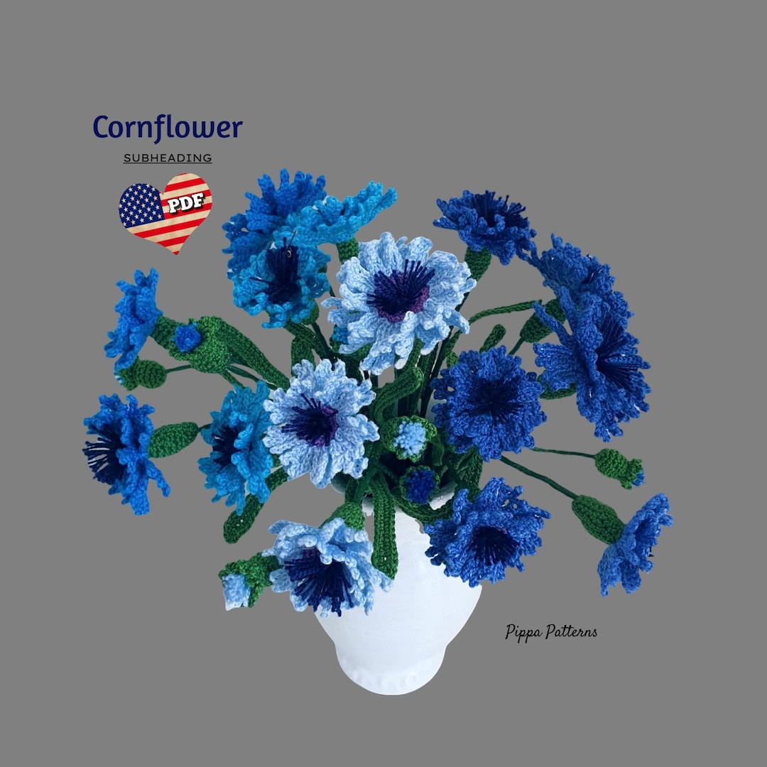 Crochet Cornflower Pattern: Photo Tutorial (PDF Download) - Etsy