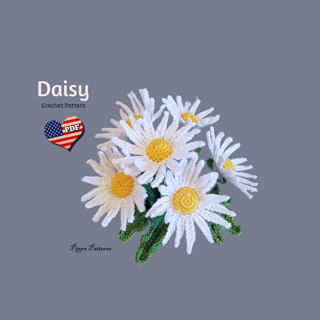 Crochet Wild Daisy - Crochet Flower Pattern - Photo Tutorial- Decoration - Etsy