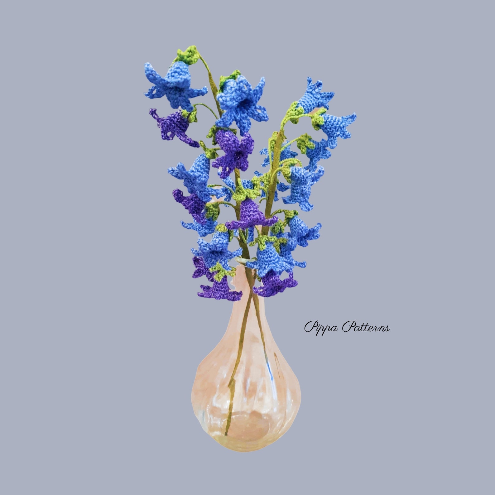 Crochet Bluebell Flower Pattern Photo Tutorial Floral Arrangement - Etsy