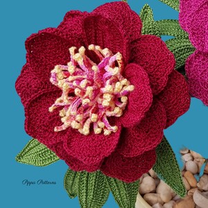Crochet Peony Flower Pattern Photo Tutorial- Crochet Peony Sword Dance ...