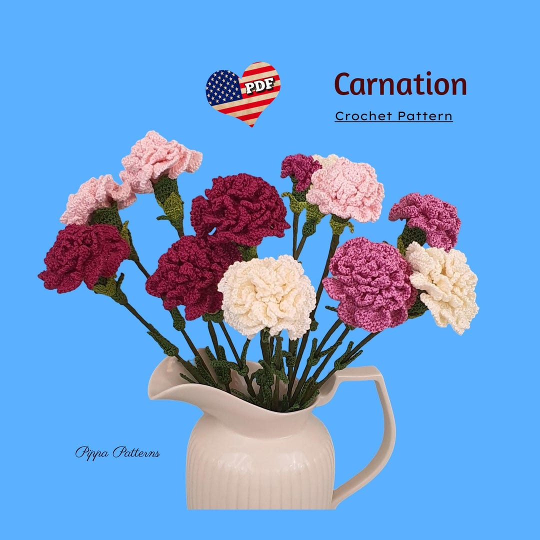 Crochet Carnation Pattern: Photo Tutorial (PDF Download) - Etsy