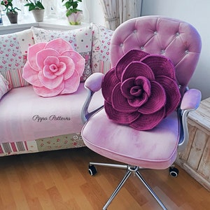 Crochet Rose Cushion Pattern: Photo Tutorial (PDF Pattern) - Etsy