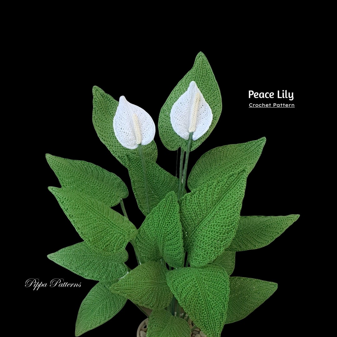 Crochet Peace Lily Pattern Photo Tutorial Crochet Plant Pattern - Etsy