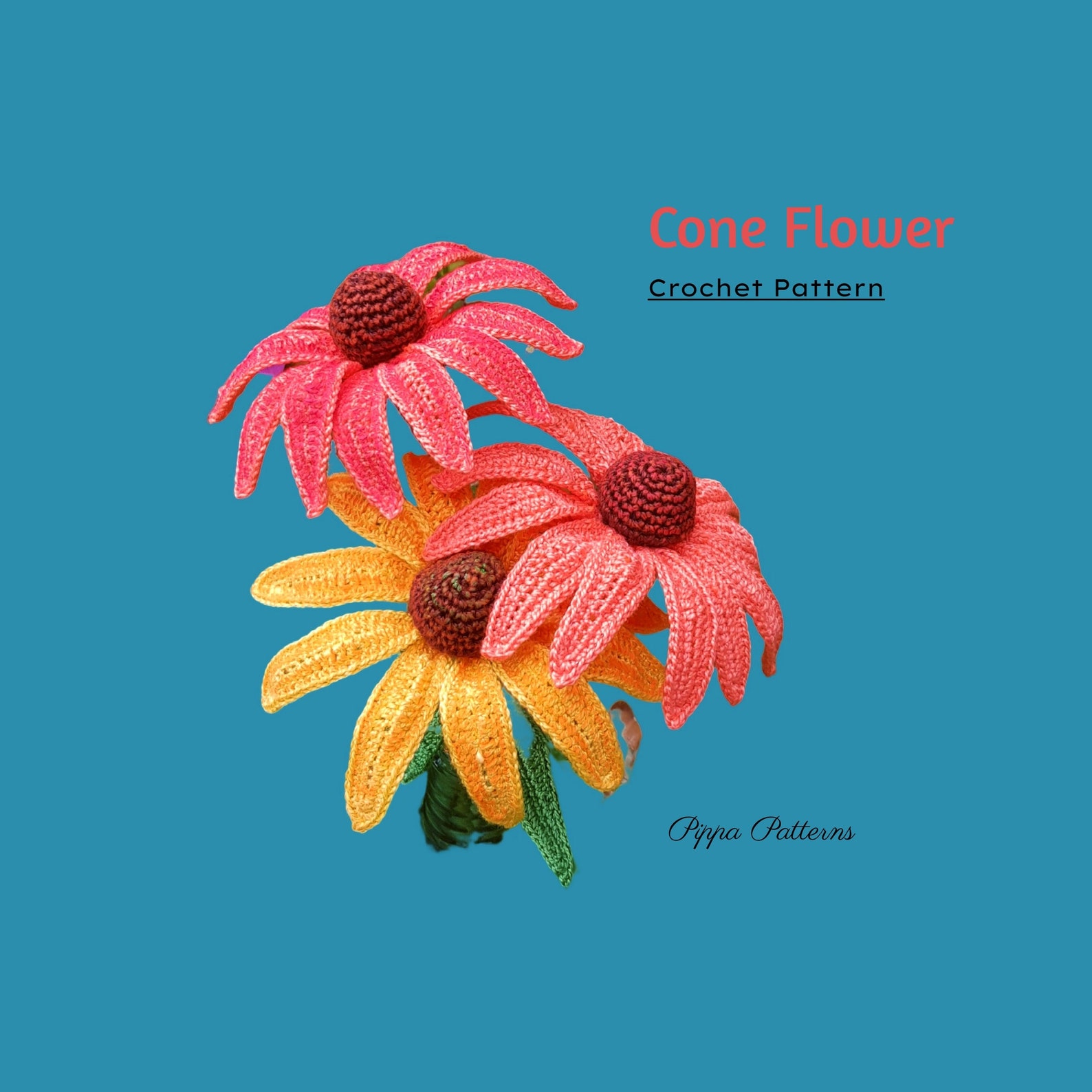Crochet Cone Flower Pattern Photo Tutorial Crochet Pattern - Etsy UK
