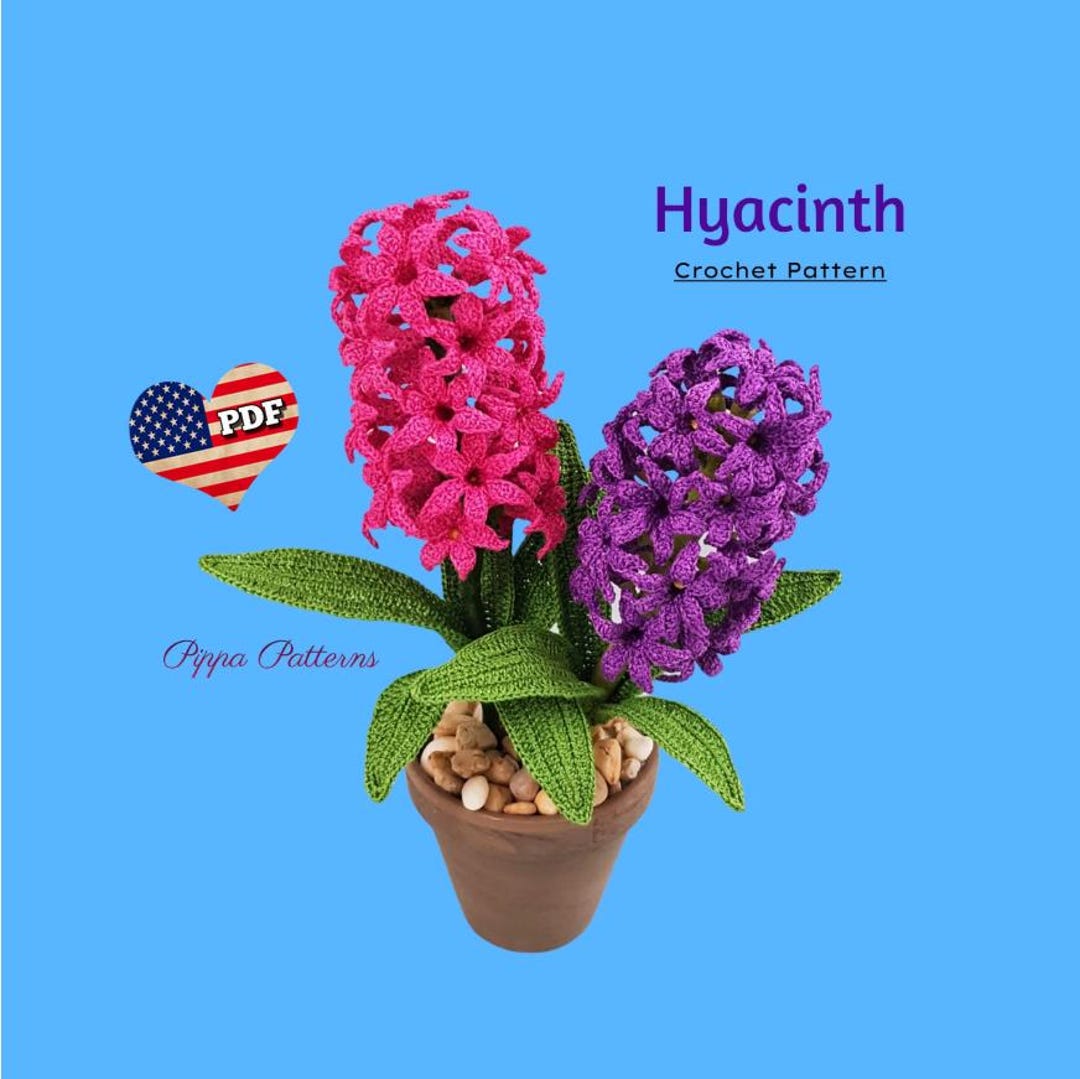 Crochet Hyacinth Flower Pattern Photo Tutorial for Decor, Bouquets and ...