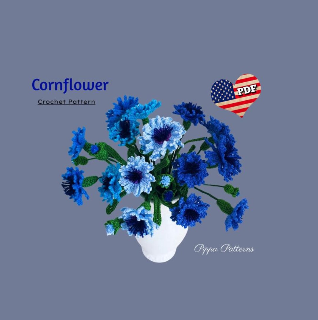 Crochet Cornflower Pattern - Photo Tutorial - Crochet Pattern - Etsy