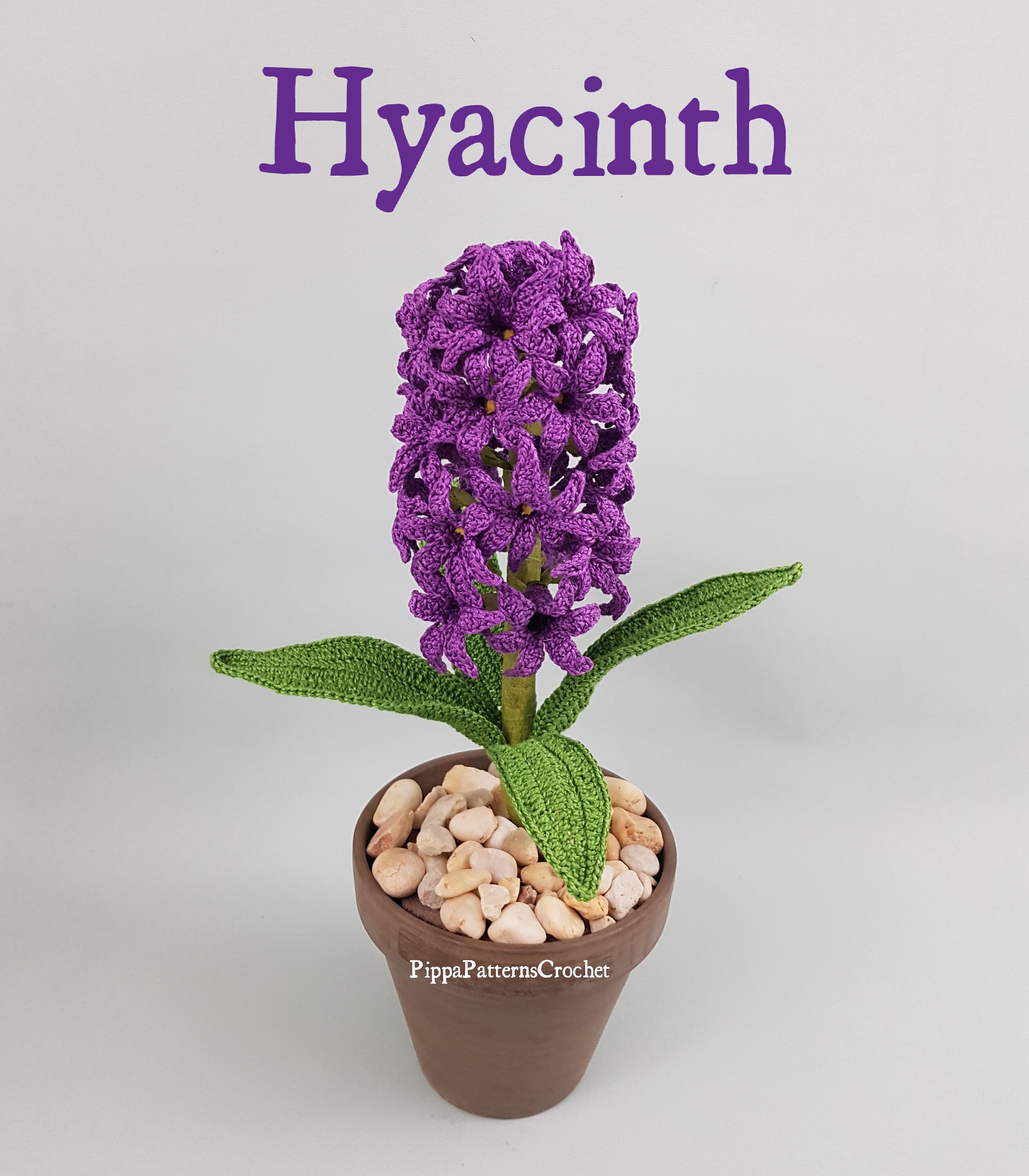 Crochet Hyacinth Flower Pattern photo tutorial for Decor | Etsy