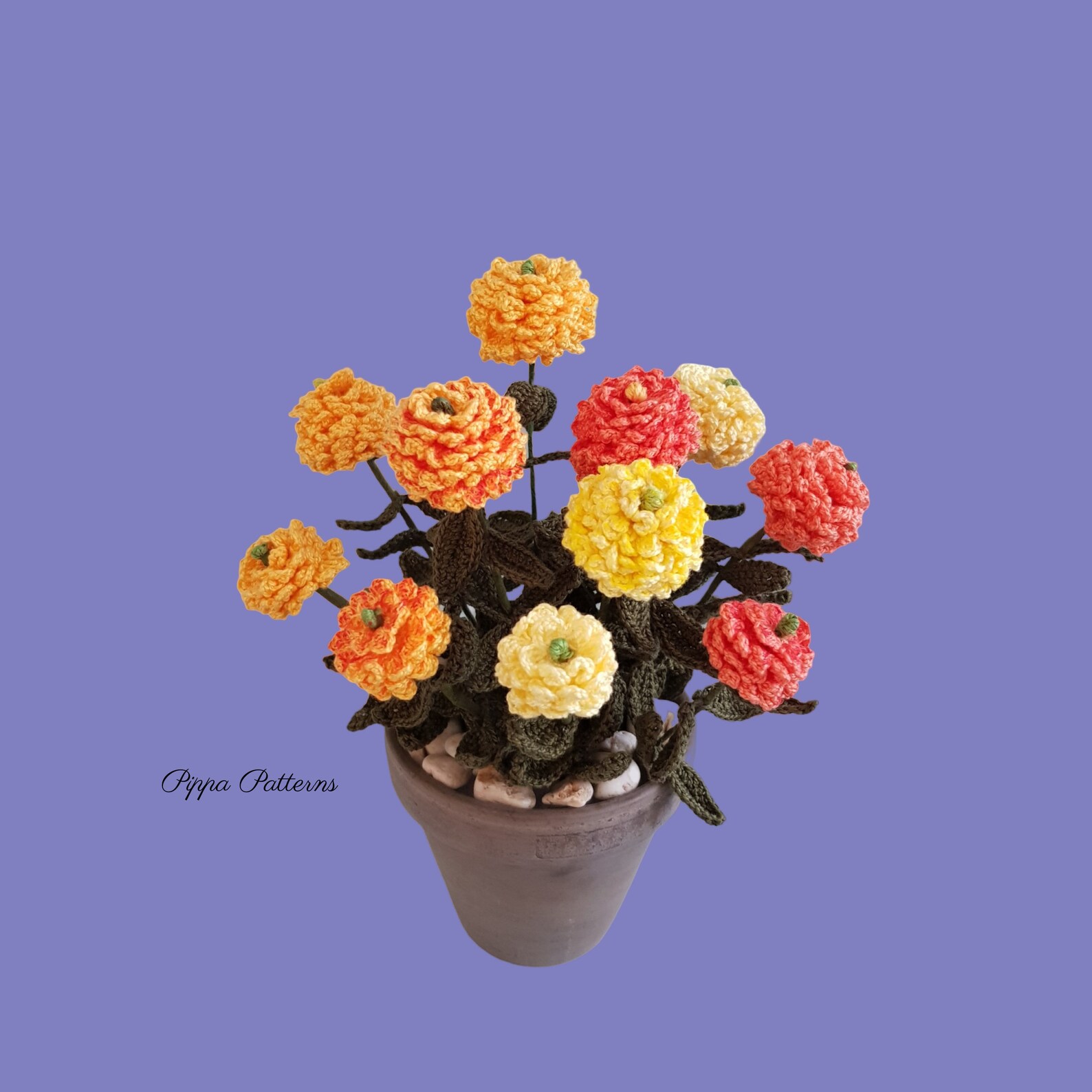 Crochet Marigold Flower Pattern Photo Tutorial Crochet - Etsy