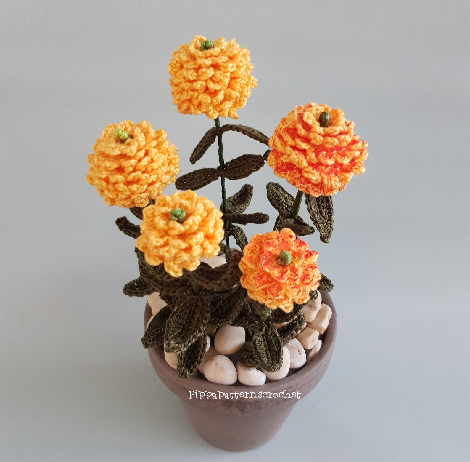 Crochet Marigold Flower Pattern Photo Tutorial Crochet | Etsy UK