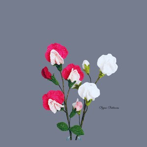 Crochet Sweet Pea Pattern Crochet Flower Pattern Photo Tutorial Crochet ...