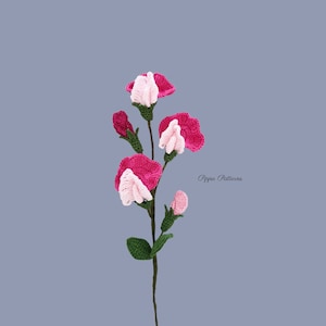 Crochet Sweet Pea Pattern Crochet Flower Pattern Photo Tutorial Crochet ...