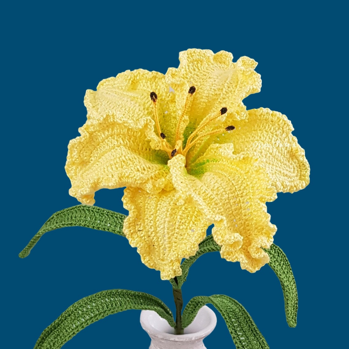 Crochet Day Lily Flower Pattern Photo Tutorial for Decor - Etsy