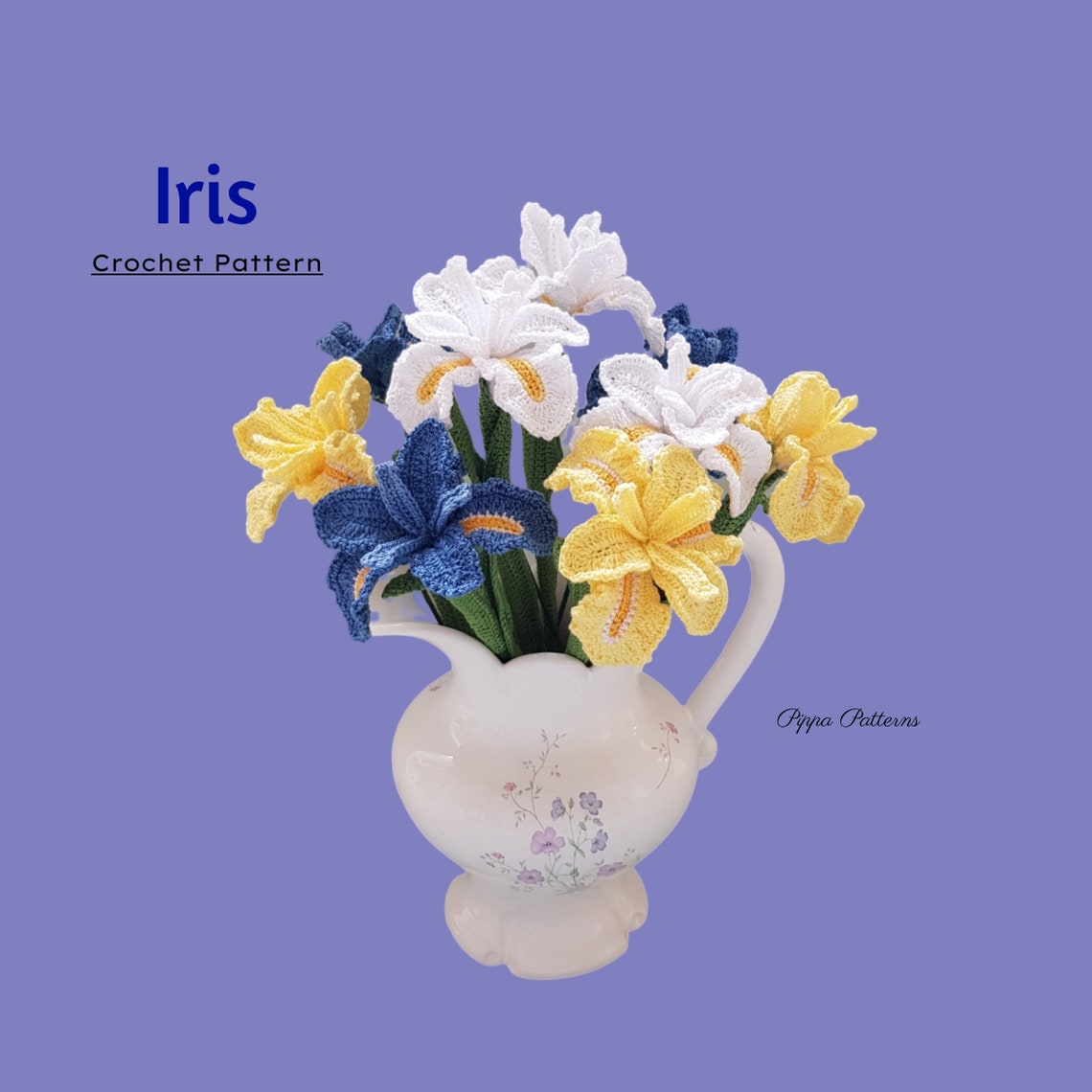 Crochet Iris Flower Pattern Photo Tutorial Crochet Pattern - Etsy