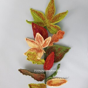 Crochet Autumn Leaves Pattern photo Tutorial Crochet | Etsy