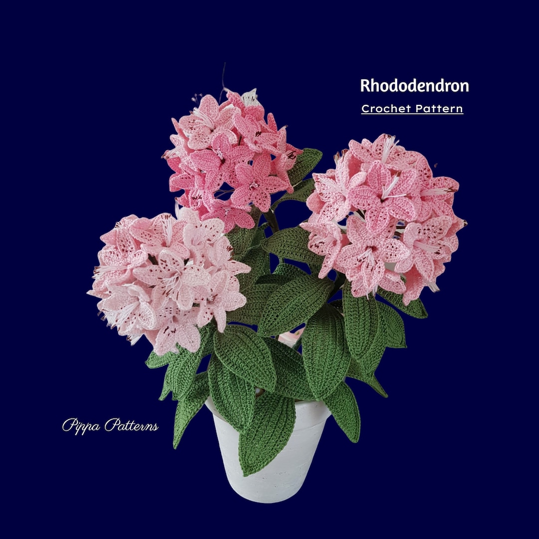 Crochet Rhododendron Flower Pattern Photo Tutorial Crochet Pattern for ...