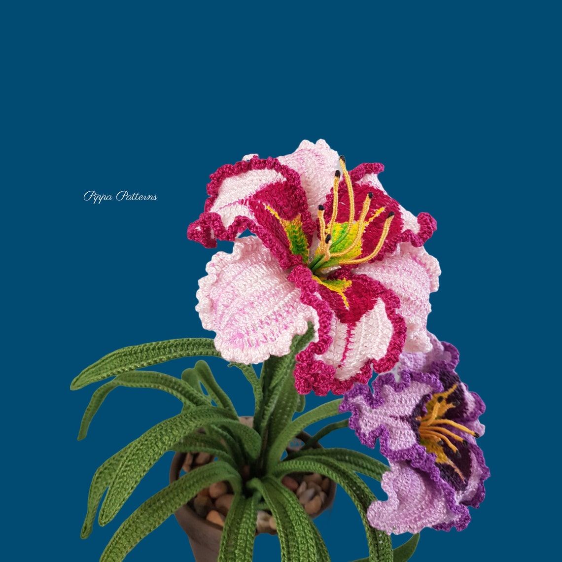 Crochet Day Lily Flower Pattern Photo Tutorial for Decor - Etsy