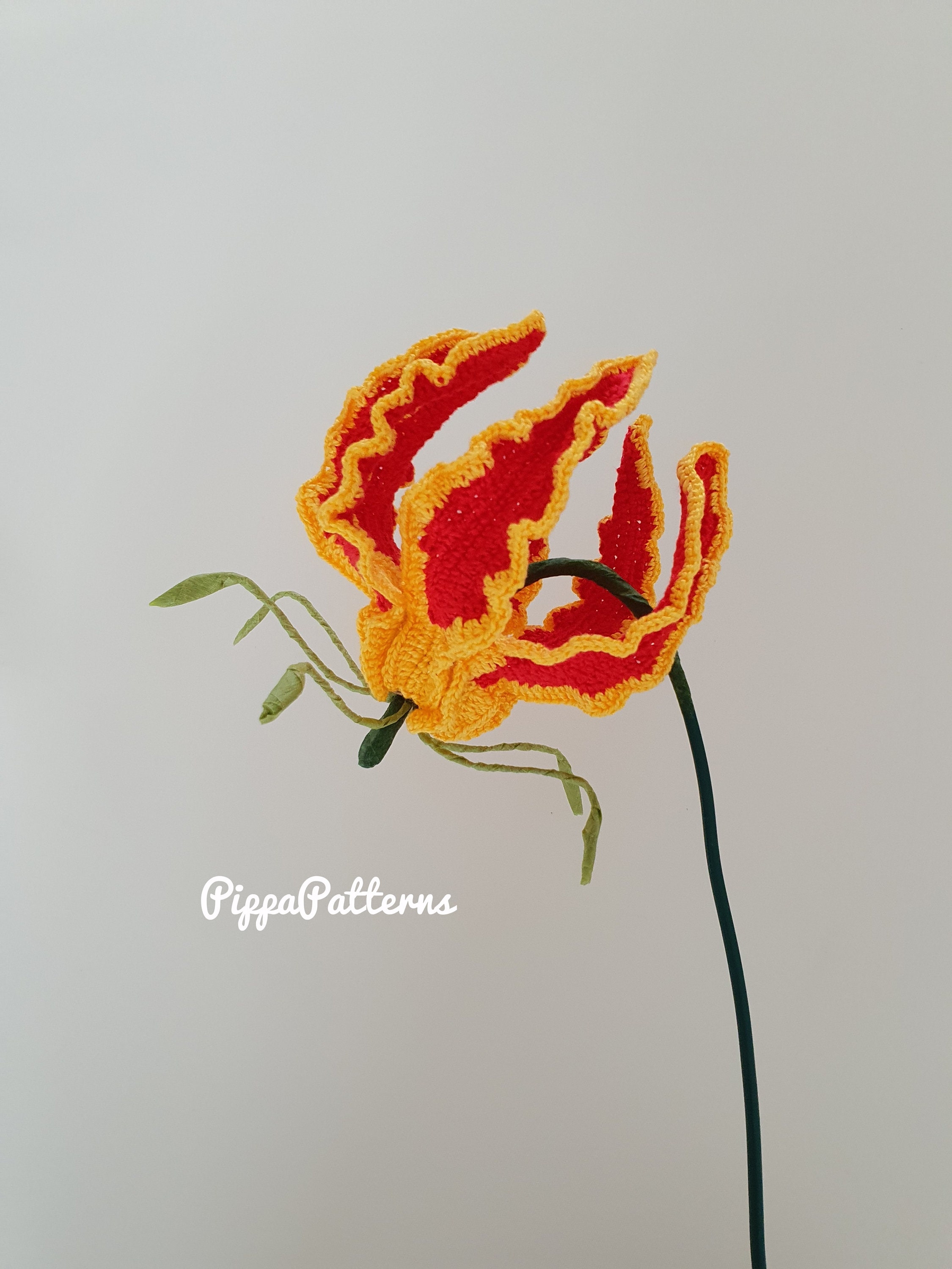 Crochet Flame Lily Pattern Gloriosa Lily Crochet Flower | Etsy